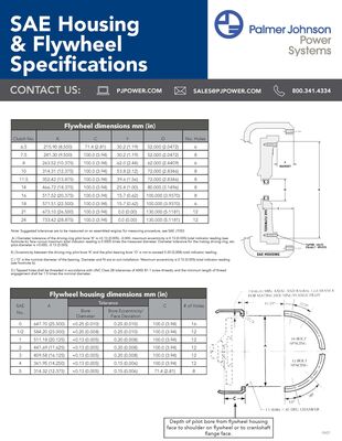 Industrial SAE Housing & Flywheel Specifications | Palmer Johnson